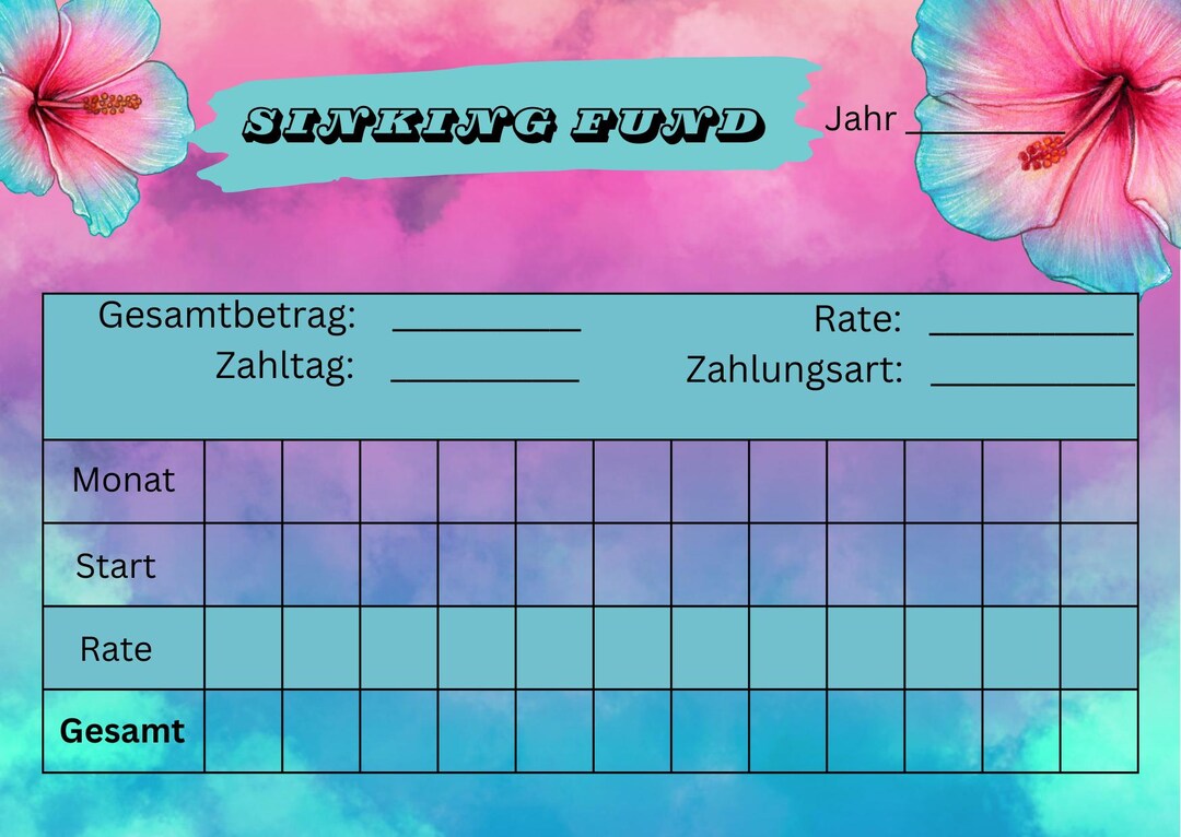 Sinking Fund Tracker for Annual Payments A6 Format (digital Version) - Etsy