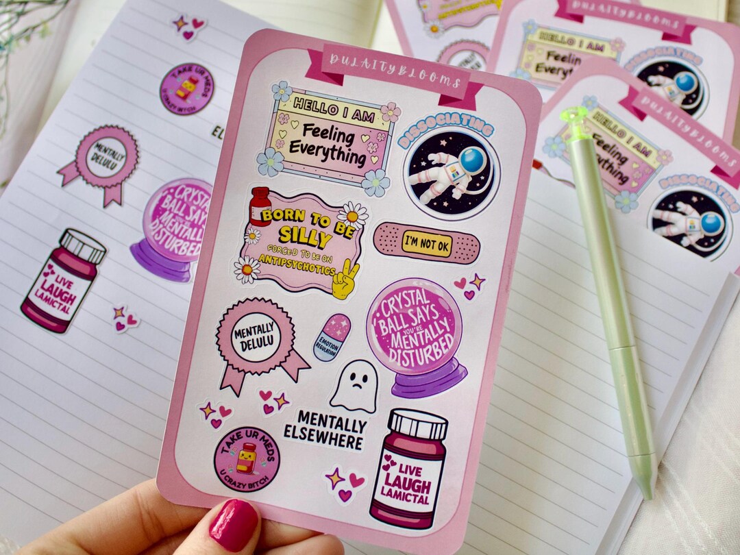Mental Health Sticker Pack | Funny Therapy Humor Stickers | Anxiety ...