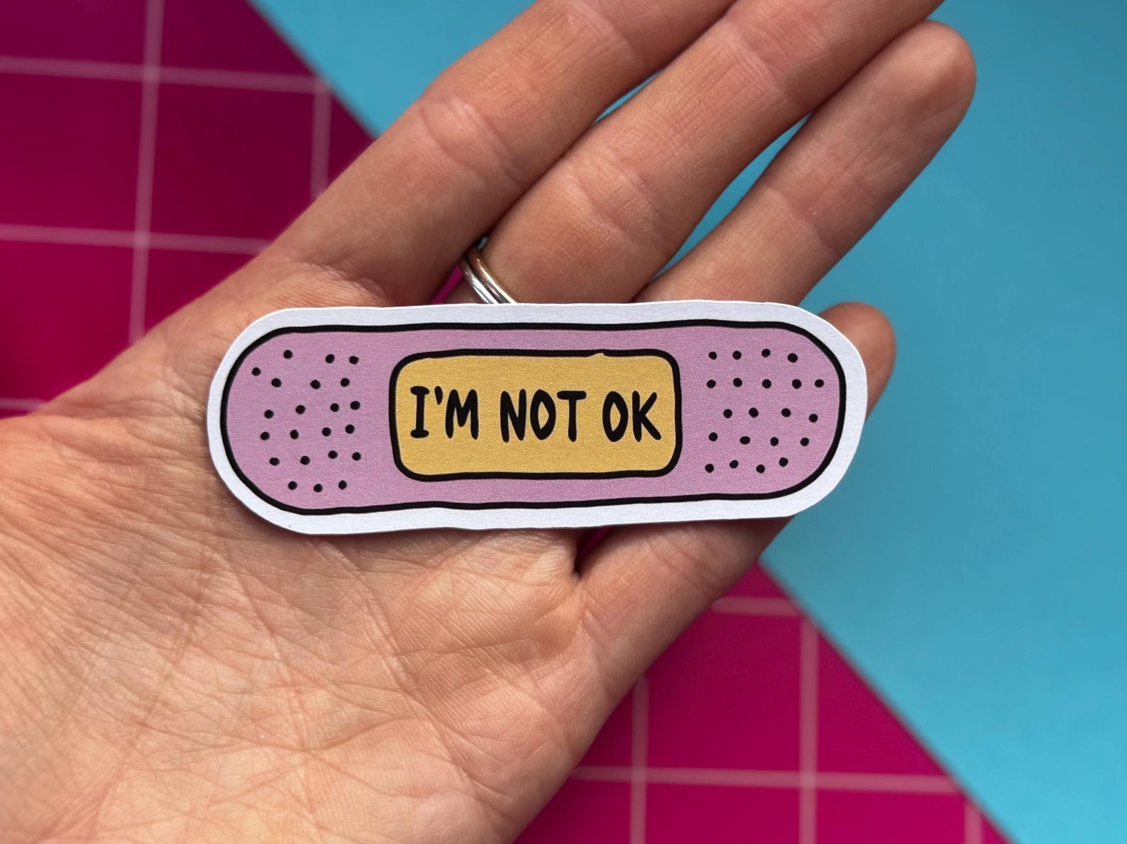I'm Not OK Band-aid Sticker: Dark Humor Mental Health Decal - Etsy