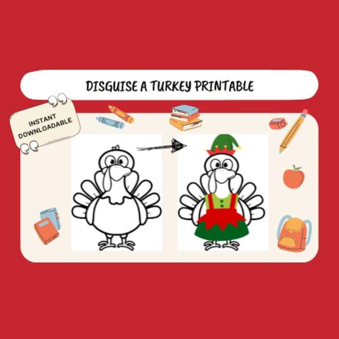 Buy Disguise a Turkey Christmas Printable Craft for Kids and Toddlers ...