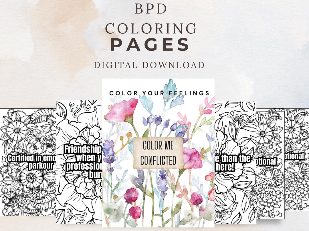 DBT BPD Coloring Book Mental Health Journal for Anxiety, Depression ...