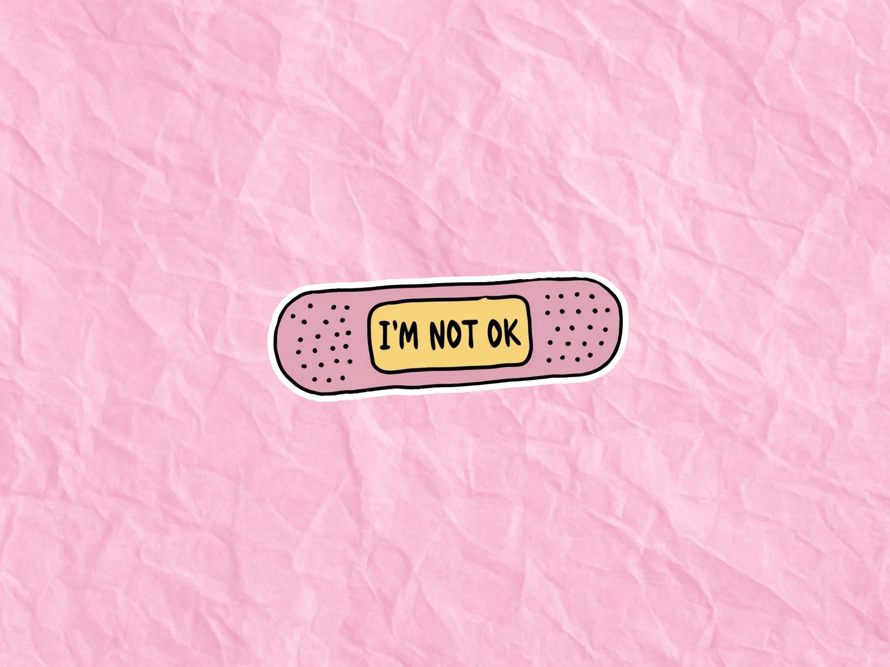 I'm Not OK Band-aid Sticker: Dark Humor Mental Health Decal - Etsy