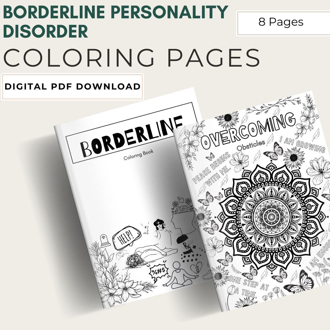 DBT BPD Coloring Book | BPD Depression Therapy Journal, Anxiety Bi ...
