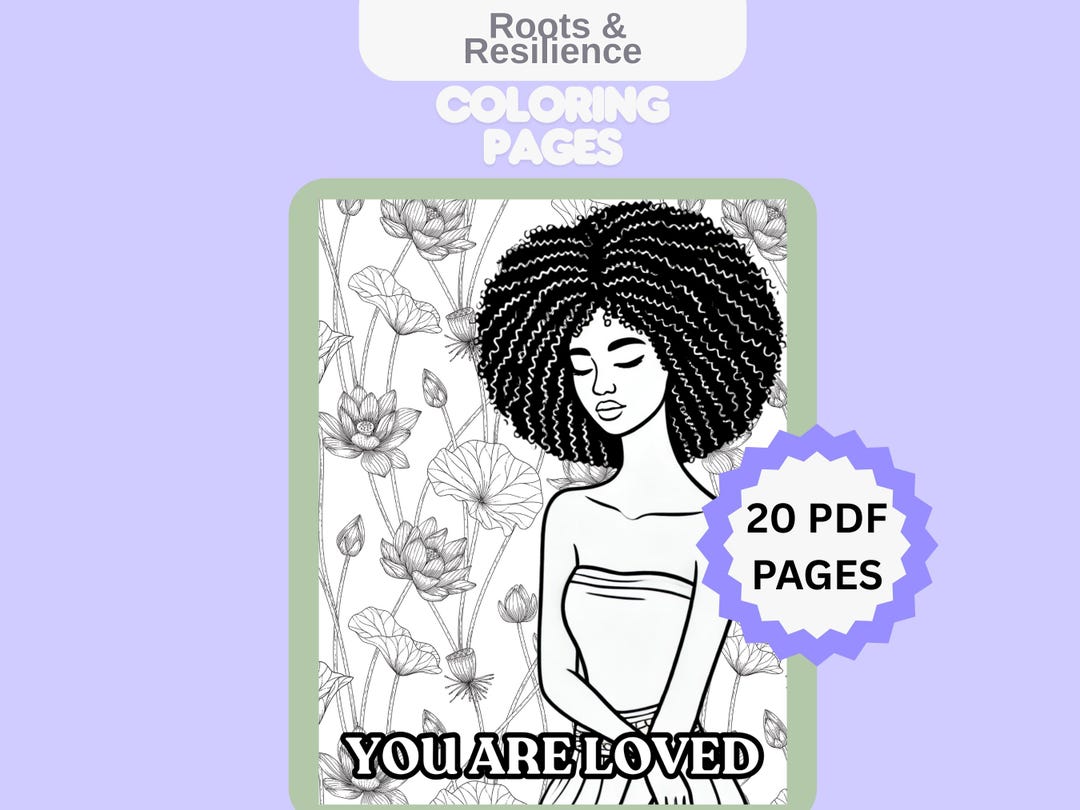 Roots & Resilience Coloring Pages Printable, Mental Health Affirmations ...