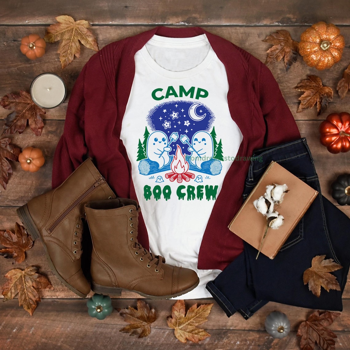 Camp Boo Crew PNG SVG, Cute Ghost Camping Clipart, Vintage Humor Cute ...