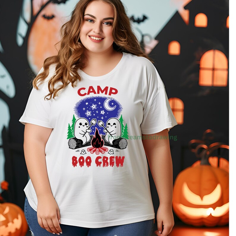 Camp Boo Crew PNG SVG, Cute Ghost Camping Clipart, Vintage Humor Cute ...