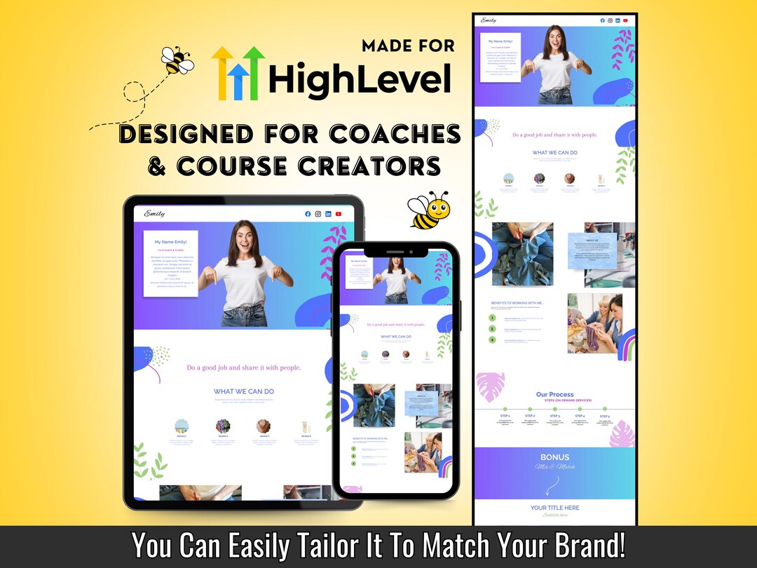 Course Creator Template for GHL Go High-level Sales Funnel, Digital ...