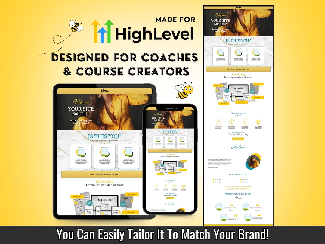 GHL Sales Funnel Template for Coaches, Course Creator Template, Digital ...