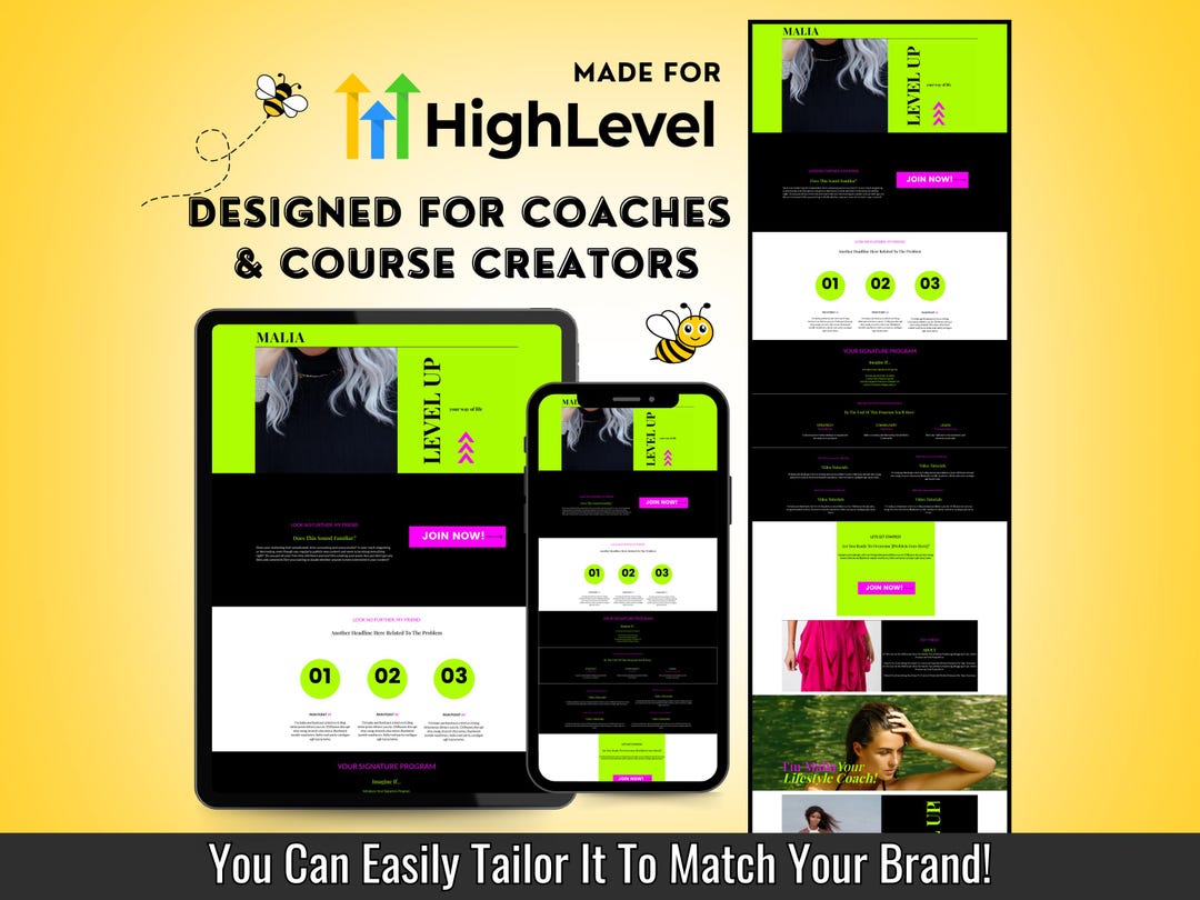 Editable Canva Sales Funnel Template, GHL Go High-level Course Creator ...