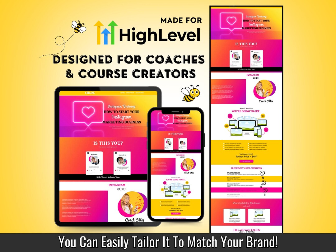 Ghl Sales Funnel Template for Course Creators, Go High-level Funnel ...