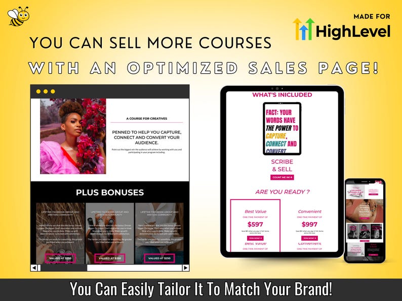 GHL Funnel Template for Course Creators, GHL Sales Funnel for Coaches ...
