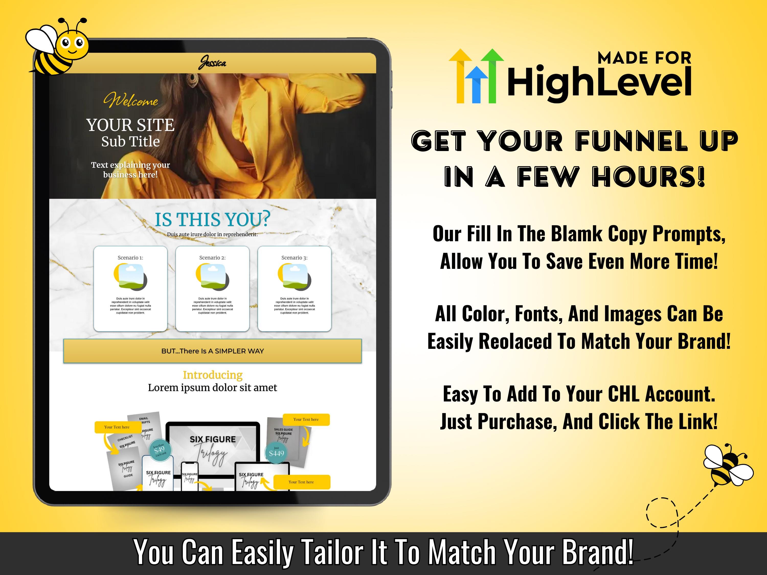 GHL Sales Funnel Template for Coaches, Course Creator Template, Digital ...
