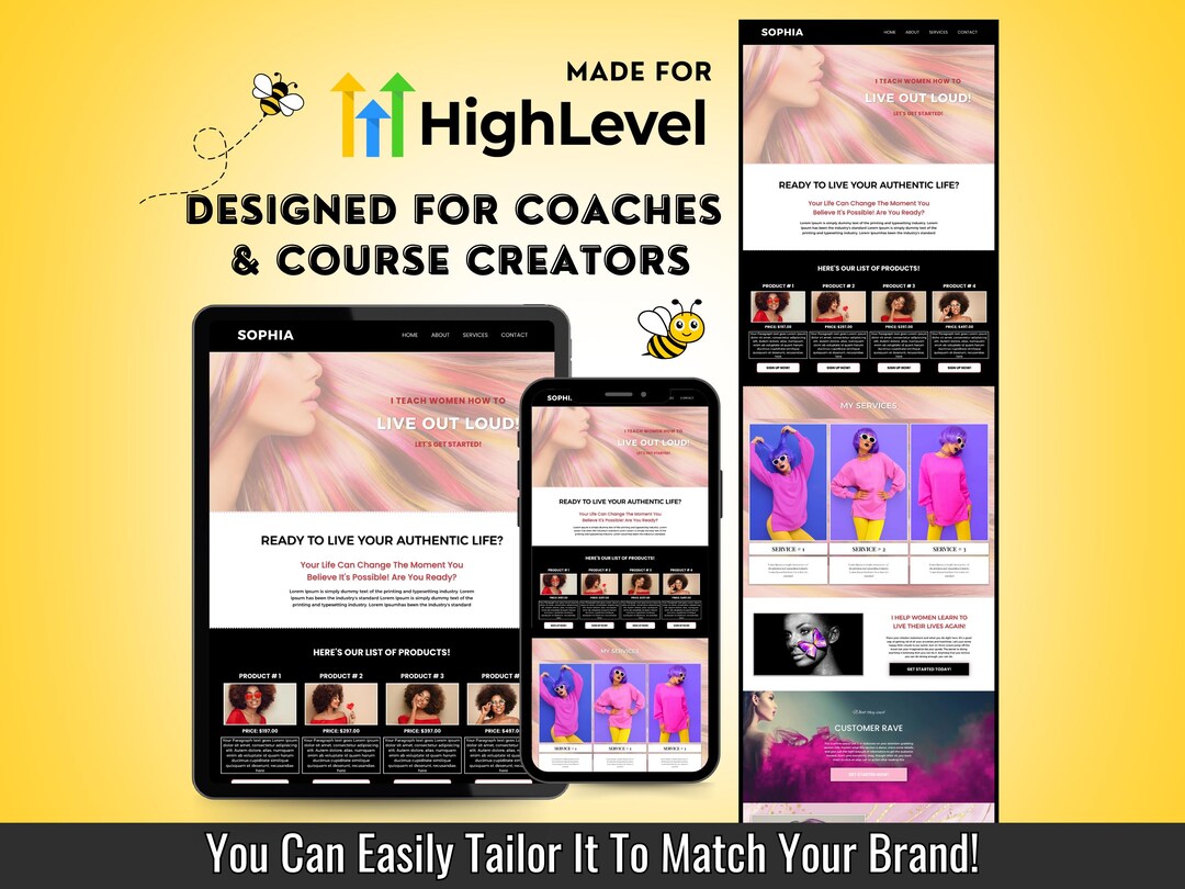 Go High-level Sales Funnel Template for Coaches, Editable Course ...