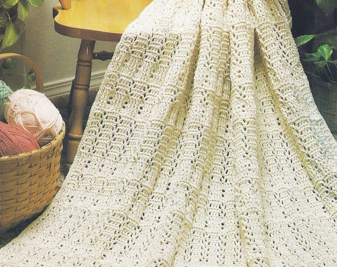 Vintage Crochet Pattern, Textured Afghan - Etsy