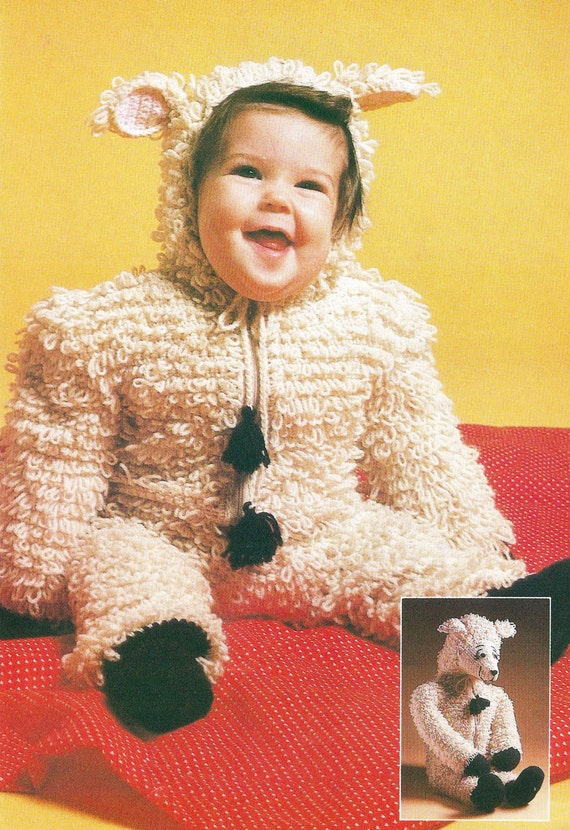Baby Sheep Costume Onesies Vintage Crochet Pattern Etsy