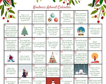 Kindness Advent Calendar A2 Daily Random Act of Kindness - Etsy