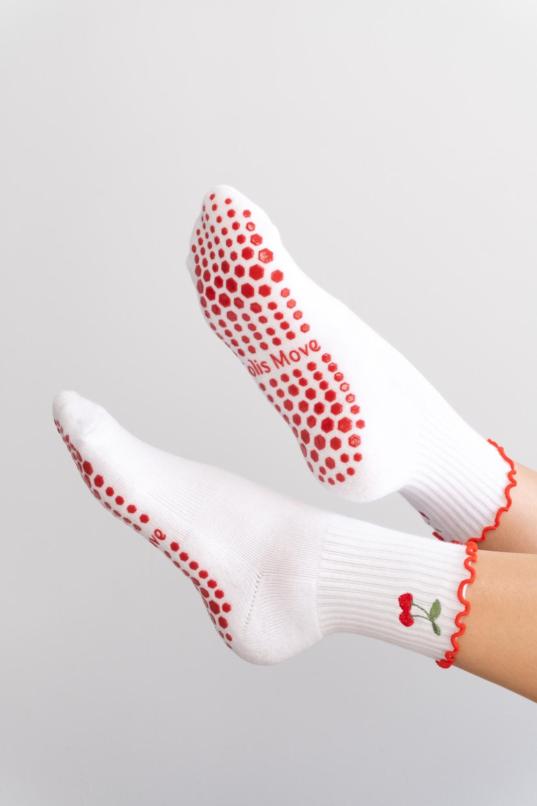Cherry Pilates Socks - Etsy