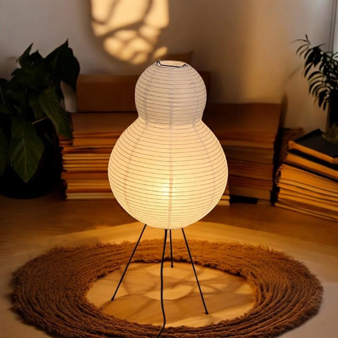Japanese LED Rice Paper Desk Lamp Tricolor Dimmable Night Light for ...