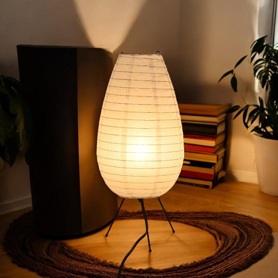 Japanese Style Rice Paper Table Lamp – Creative LED Desk Light for Home ...