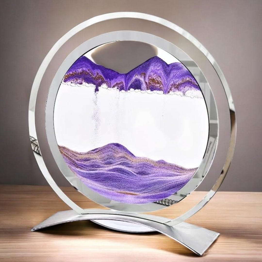 3D Moving Sand Picture Lamp LED Hourglass Quicksand Painting Light for ...
