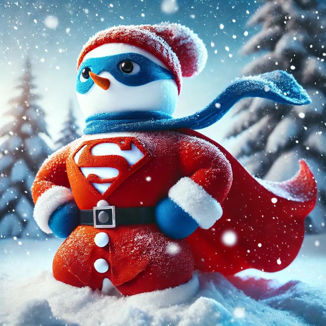 Super Snowman PNG for Print - Etsy