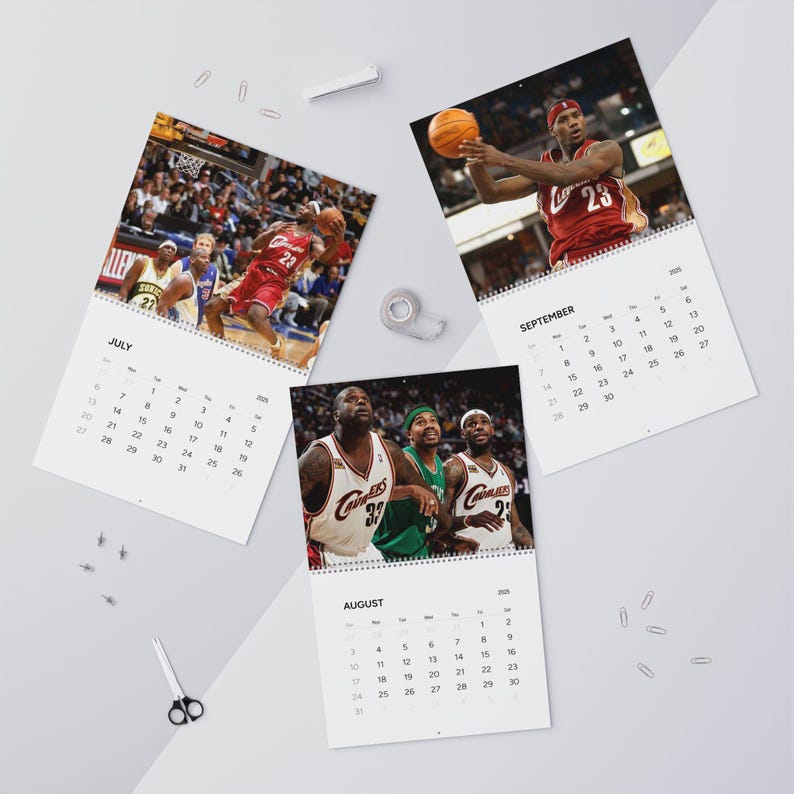 Wall Calendar 2025 Lebron James Era Iconic Cleveland Moments 2003-2010 ...