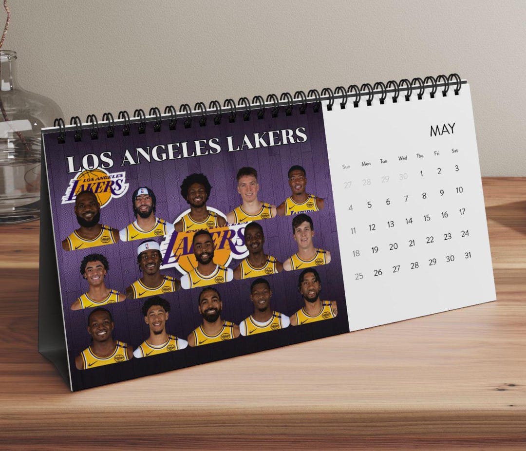 NBA Western Conference 2025 Desk Calendar Basketball Legends for Your ...