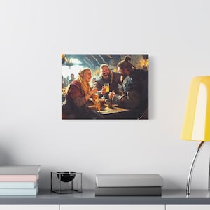Fantasy Tavern Wall Art Medieval Tavern Art Print Elf Drinking Tavern ...