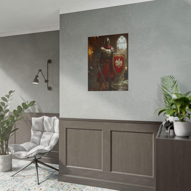 Medieval Knight Poster - Unique Brave Knight Portrait Print, Knight in ...