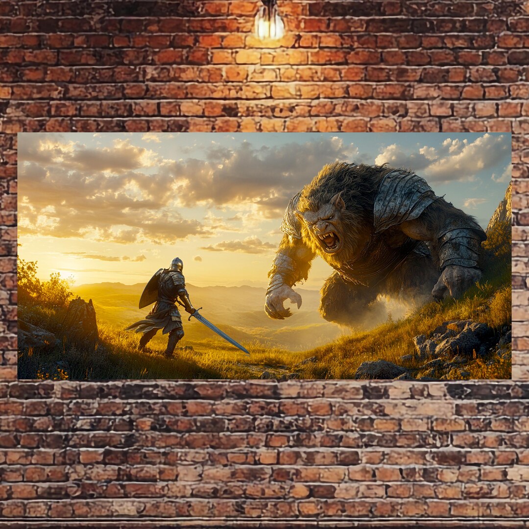 Fantasy Art Print, Fantasy Wall Art, Brave Knight Wall Art, Knight ...