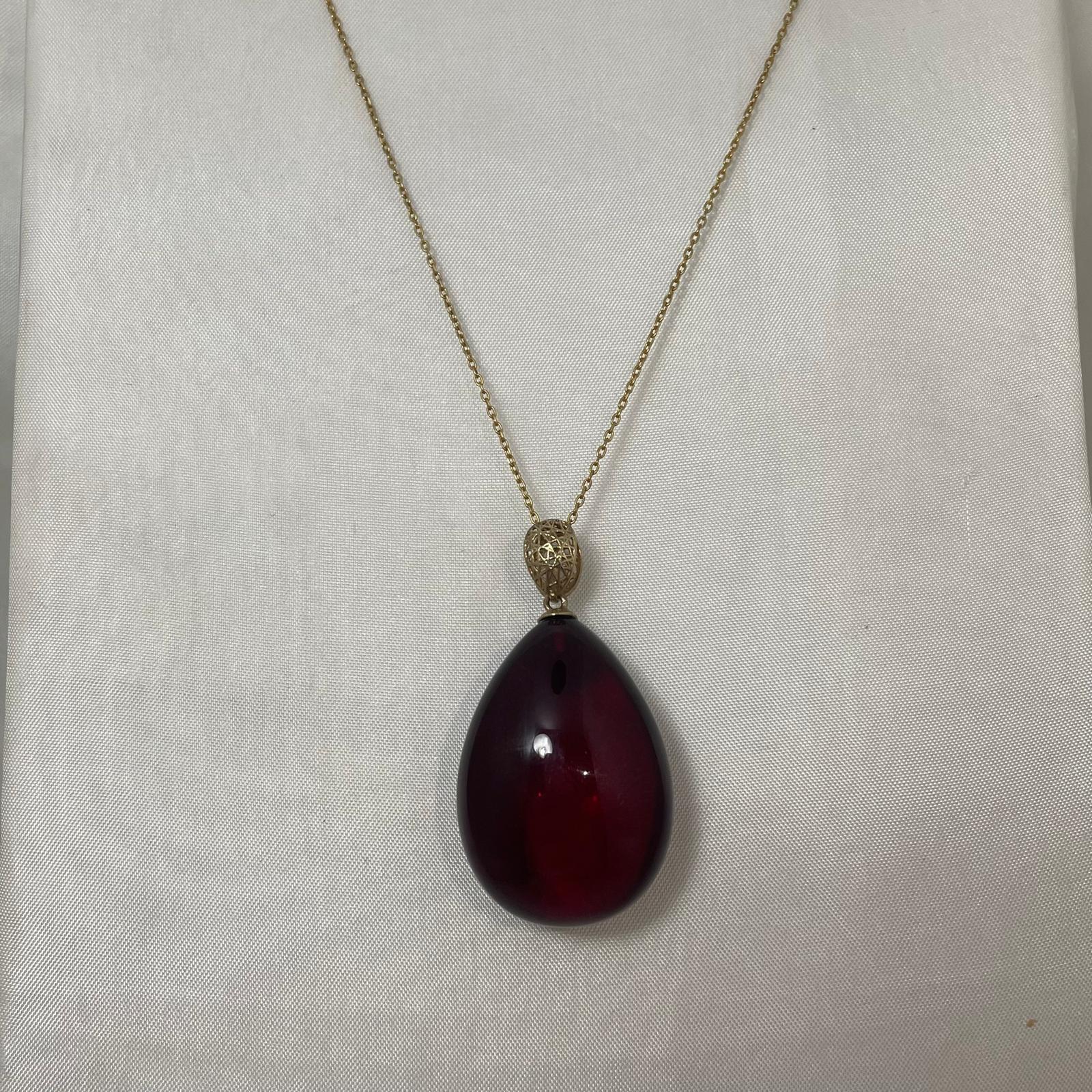 Amber Drop Pendant, Amber Teardrop, Gold Plated Sterling Silver, Oval ...