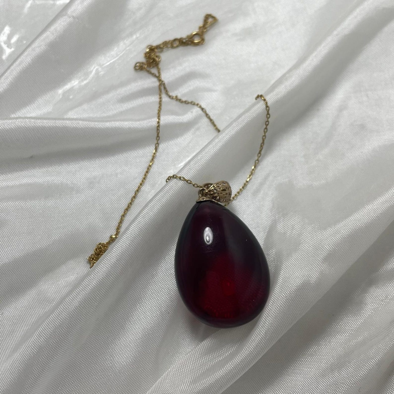 Amber Drop Pendant, Amber Teardrop, Gold Plated Sterling Silver, Oval ...