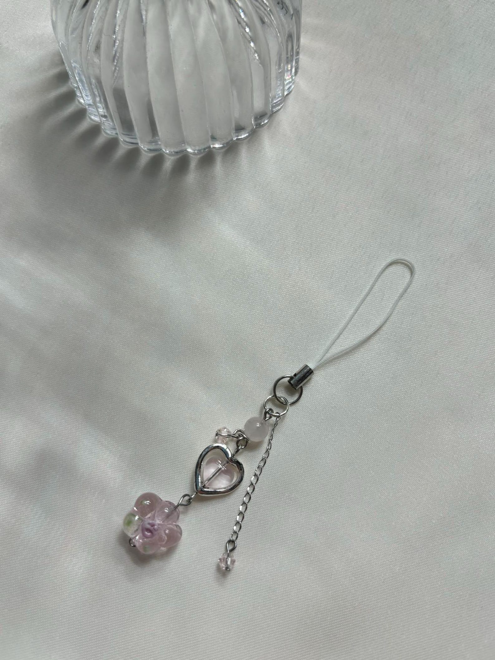 Pink Flower Phone Charms - Strawberry Dainty Beaded Phone Strap ...