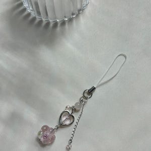 Pink Flower Phone Charms - Strawberry Dainty Beaded Phone Strap ...