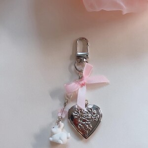 Coquette Pink Keychains Phone Charms | Cute Bunny Accessories ...