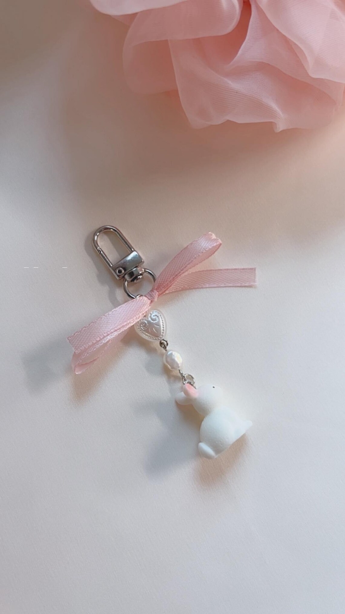 Coquette Pink Keychains Phone Charms | Cute Bunny Accessories ...