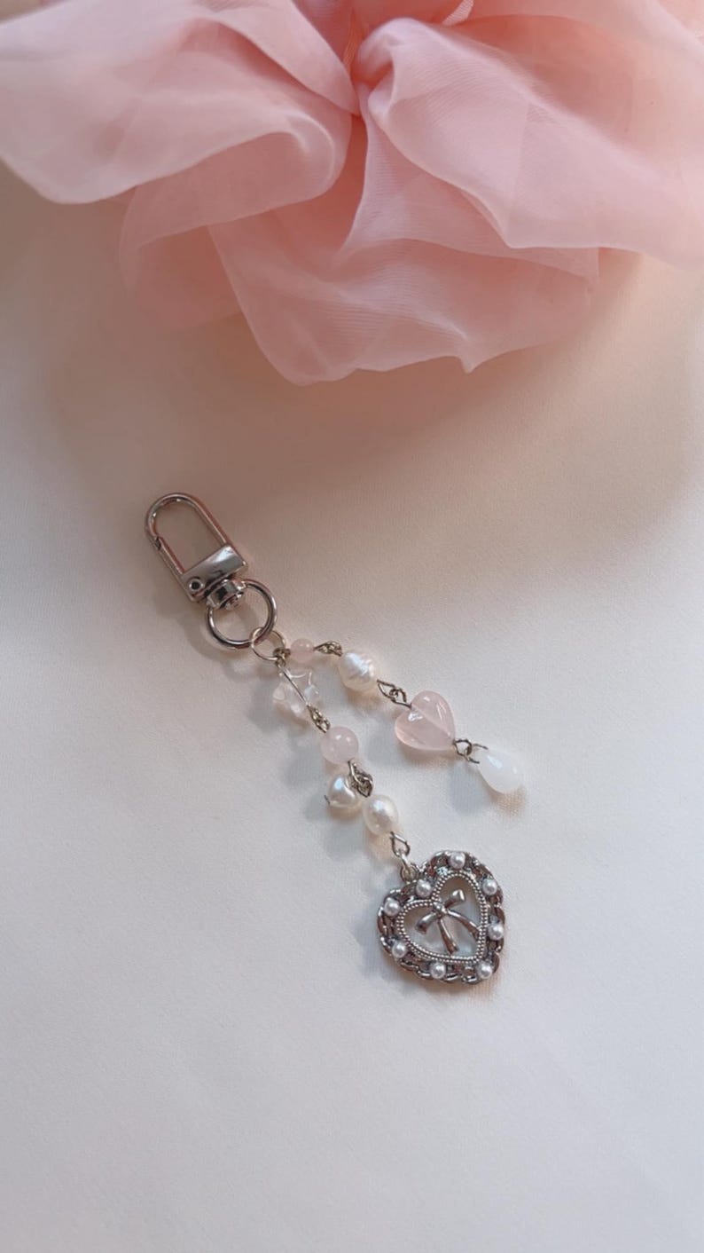 Coquette Pink Keychains Phone Charms | Cute Bunny Accessories ...