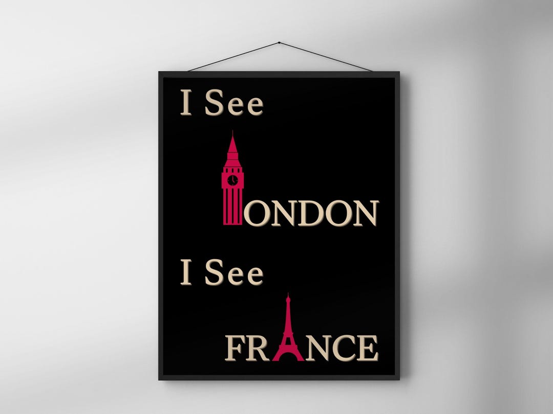 London Paris Typography Print, Big Ben Eiffel Tower, Modern Minimalist ...