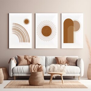 Boho Wall Art Set | Neutral Abstract Prints | Digital Download Decor - Etsy