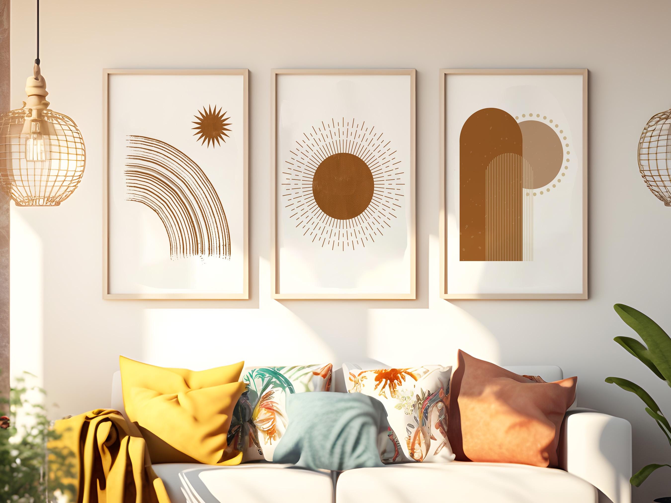 Boho Wall Art Set | Neutral Abstract Prints | Digital Download Decor - Etsy