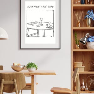 Minimalist Line Art dinner for Two Digital Download - Etsy