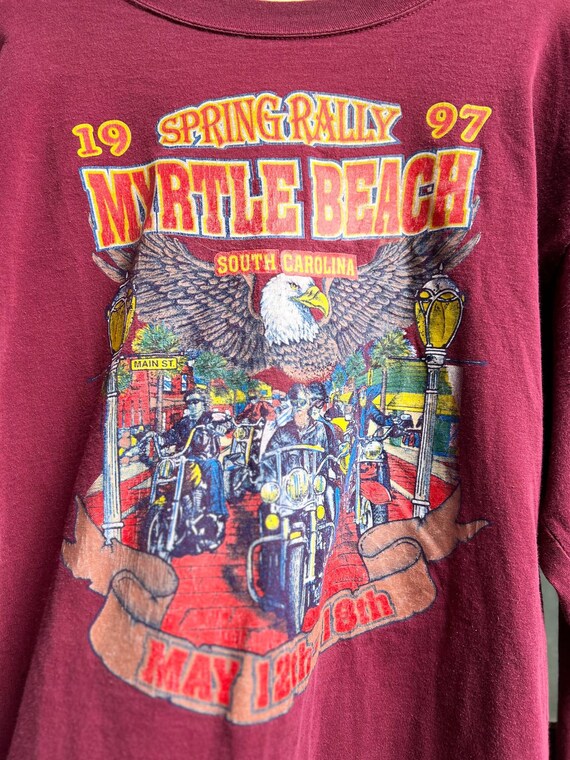 1997 Myrtle Beach Spring Motorcycle Rally Burgundy Te… - Gem