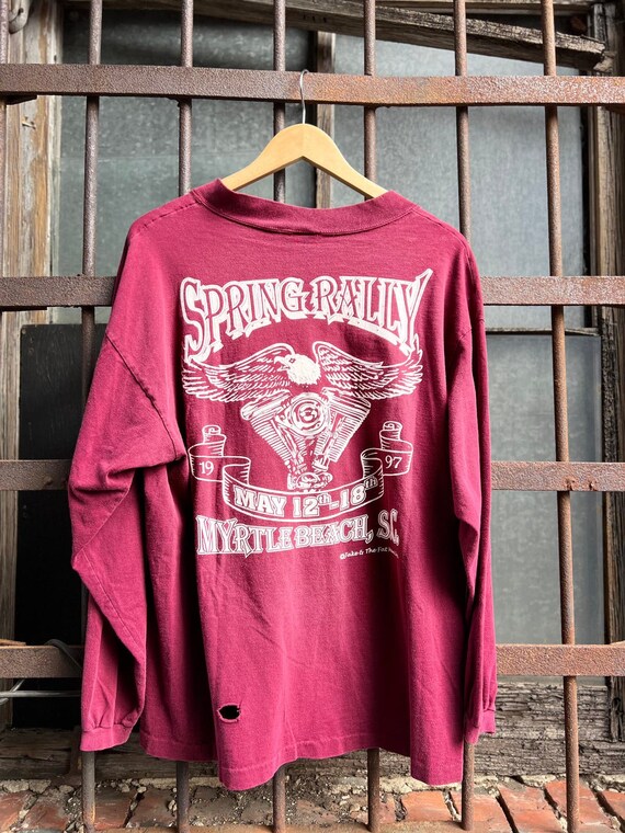 1997 Myrtle Beach Spring Motorcycle Rally Burgundy Te… - Gem