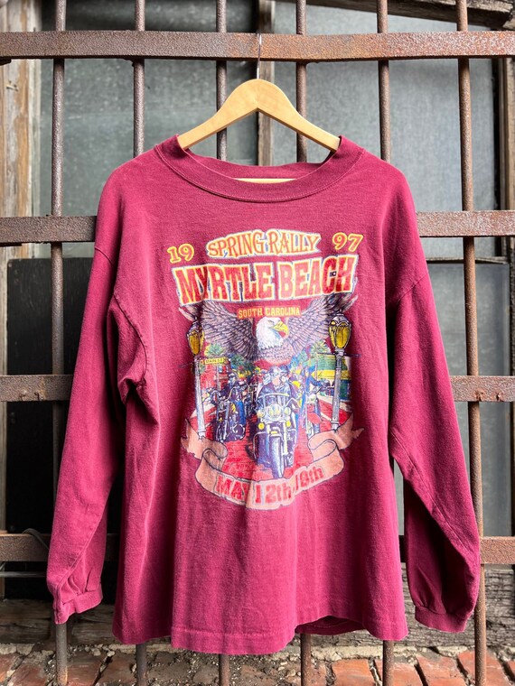 1997 Myrtle Beach Spring Motorcycle Rally Burgundy Te… - Gem