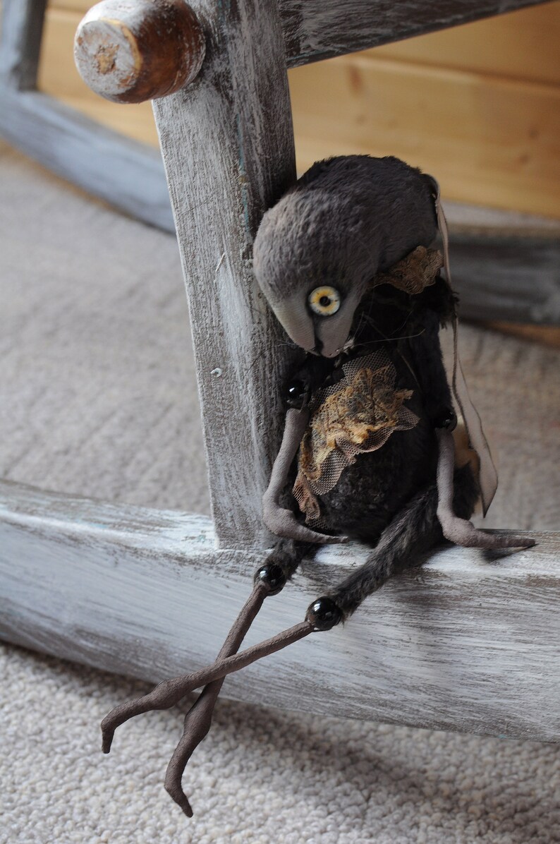 Goth bunny art doll animal Creepy plush rabbit Poseable | Etsy