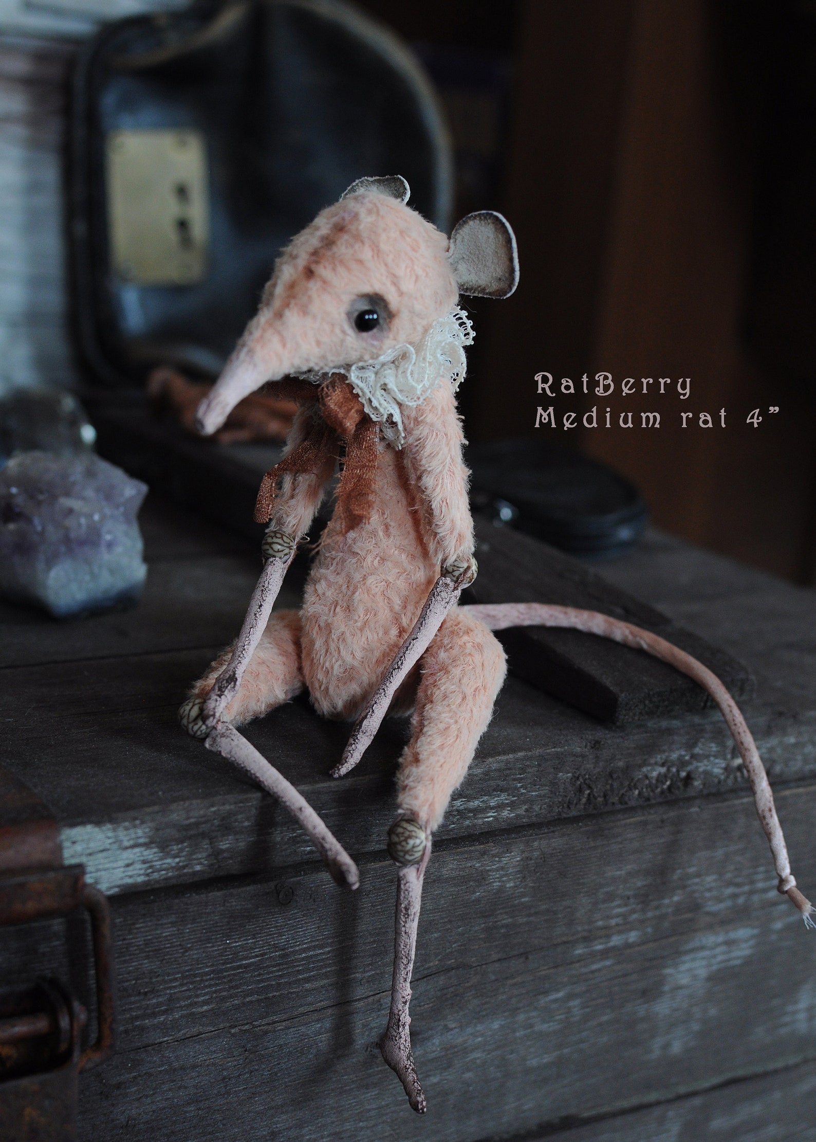 Creepy plush art doll animal rat RatBerry poseable bjd cute | Etsy