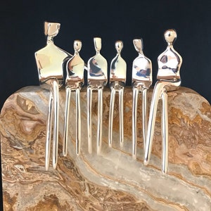 Silver Plated Family of Three | Sculpture Mounted on Natural Stone ...