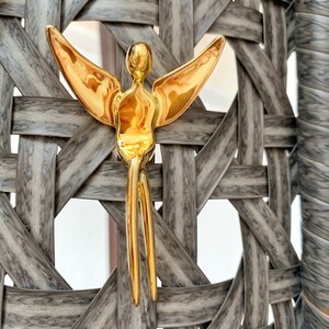 Gold Angel in 3”, Sitting Angel Figurine, Gold-plated Silver Angel ...