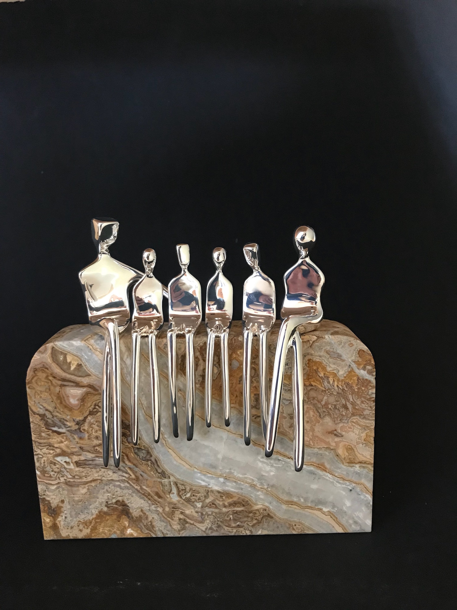 Silver Family of Four | Attractive Family Portrait | Silver Plated ...