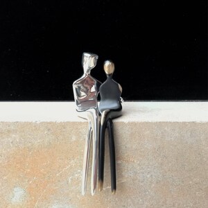 Mixed Couple | Silver and Bronze Sculpture | Engagement Wedding or ...